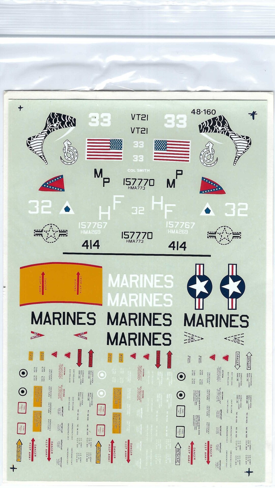Microscale 48-160 1/48 Scale Bell AH-1 Cobra Model Helicpoter Decals - Etsy