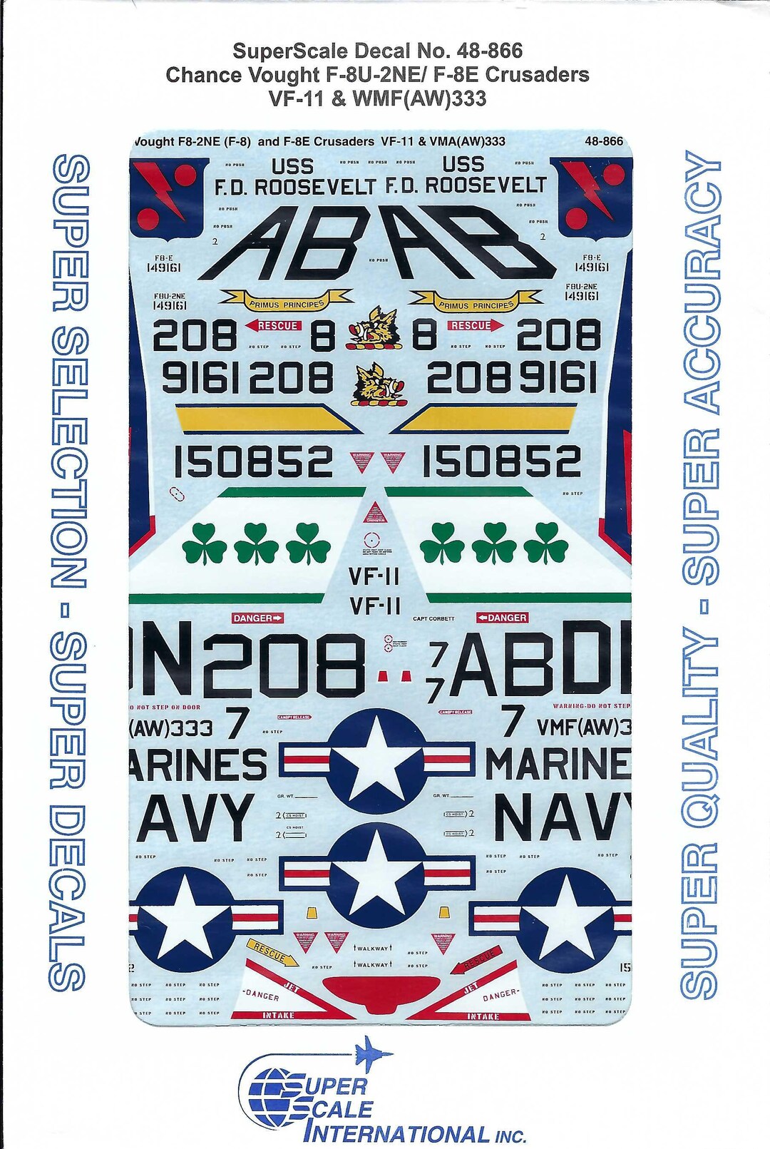 Superscale 48-866 1/48 Scale Chance Vought F8U-2NE and F-8E Crusader ...