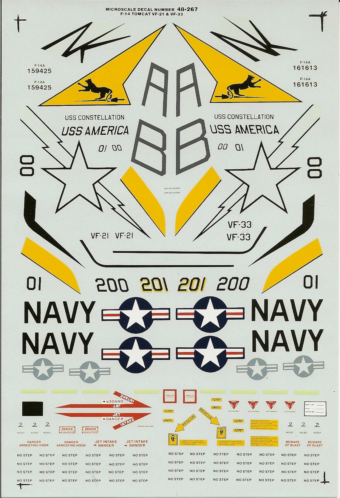 Microscale 48-267 1/48 Scale Grumman F-14 Tomcat Colorful Model ...