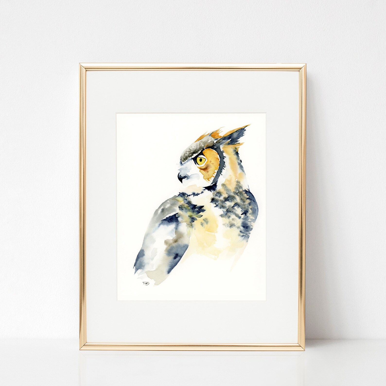 Great Horned Owl Watercolor Print - Etsy