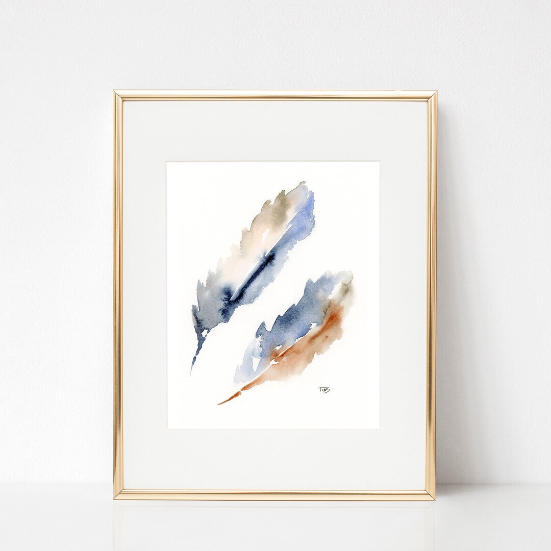 Artistic Feathers - Watercolor Print - Etsy
