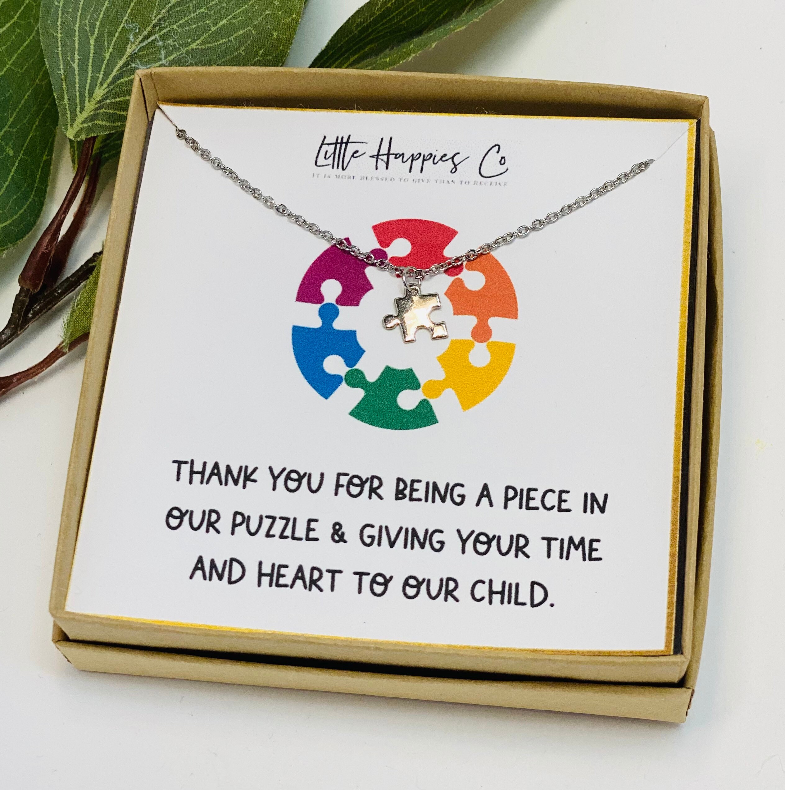 Puzzle Necklace, Autism Awareness Gift, Autism Teacher Gift, Thank You ...