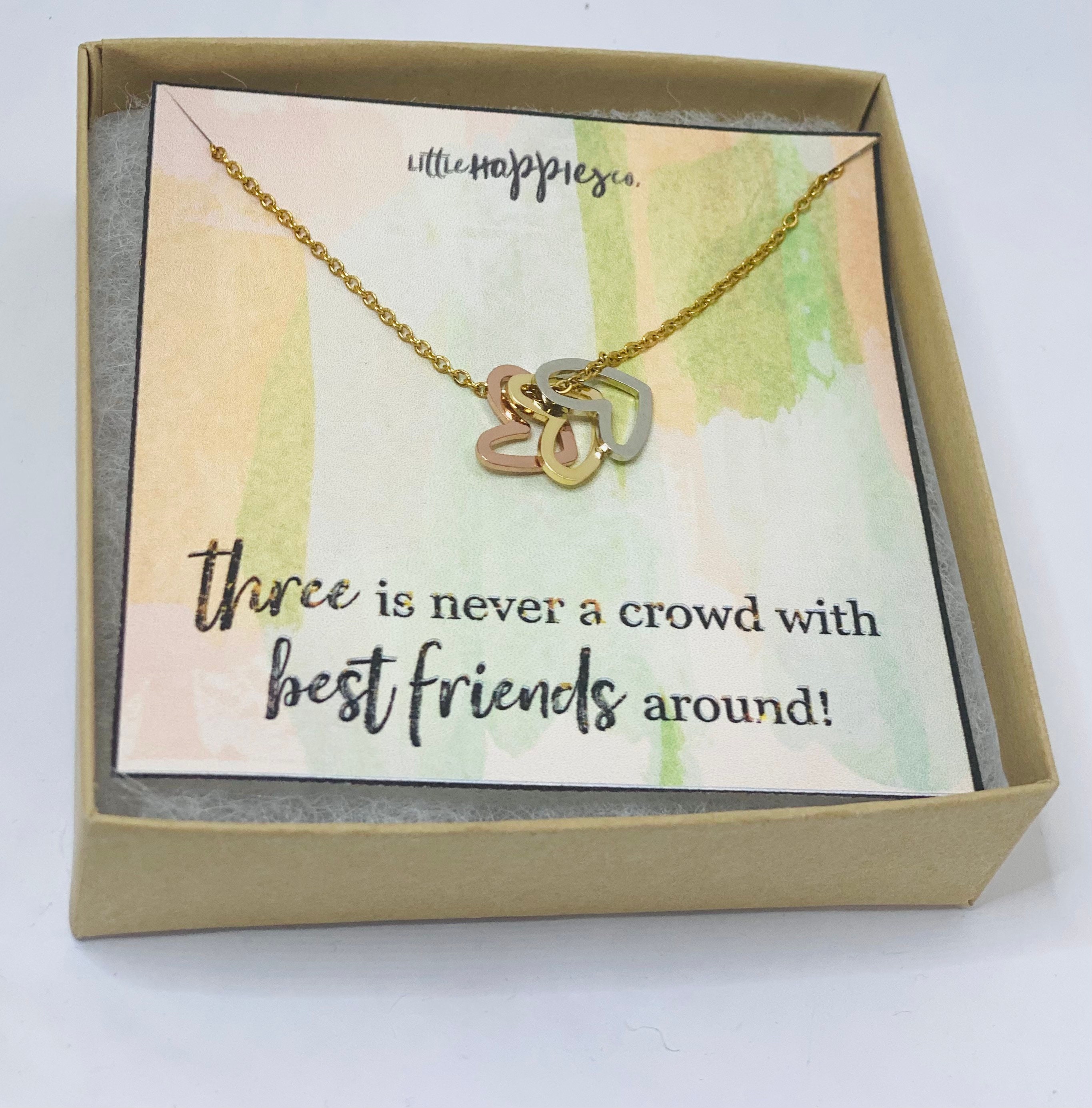 Friendship Necklace Trio Bestfriend Gift Dainty Triple - Etsy