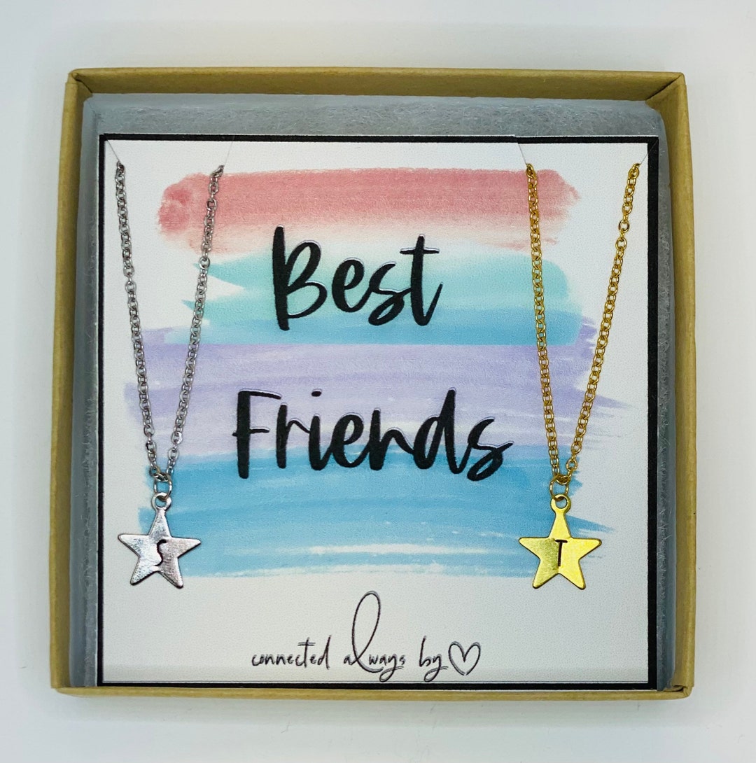 Best Friend Star Necklaces Set of 2 • Personalized Initial Necklaces ...