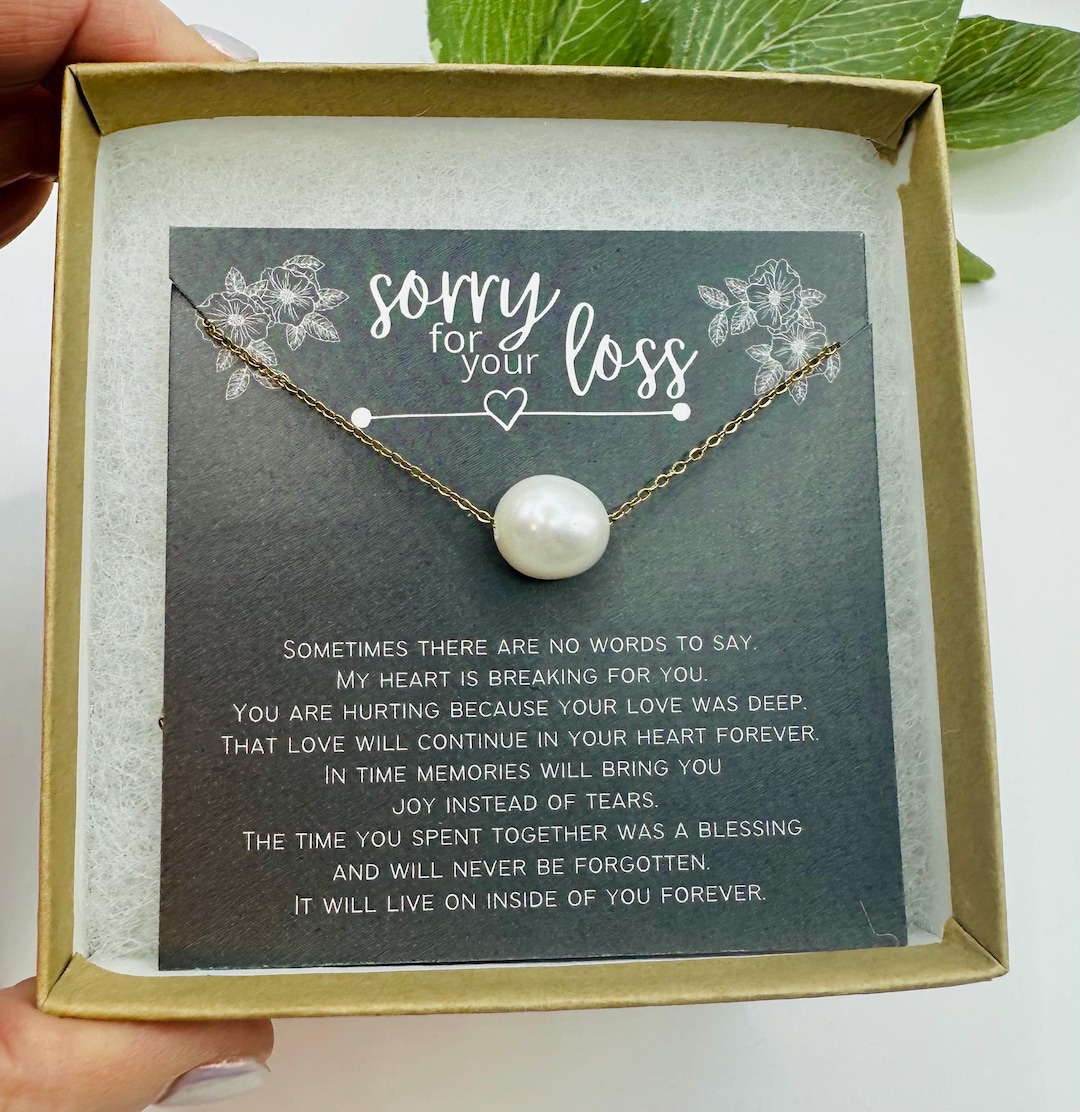 Pearl Bereavement Necklace – Sympathy Gift for Loss of Loved One ...