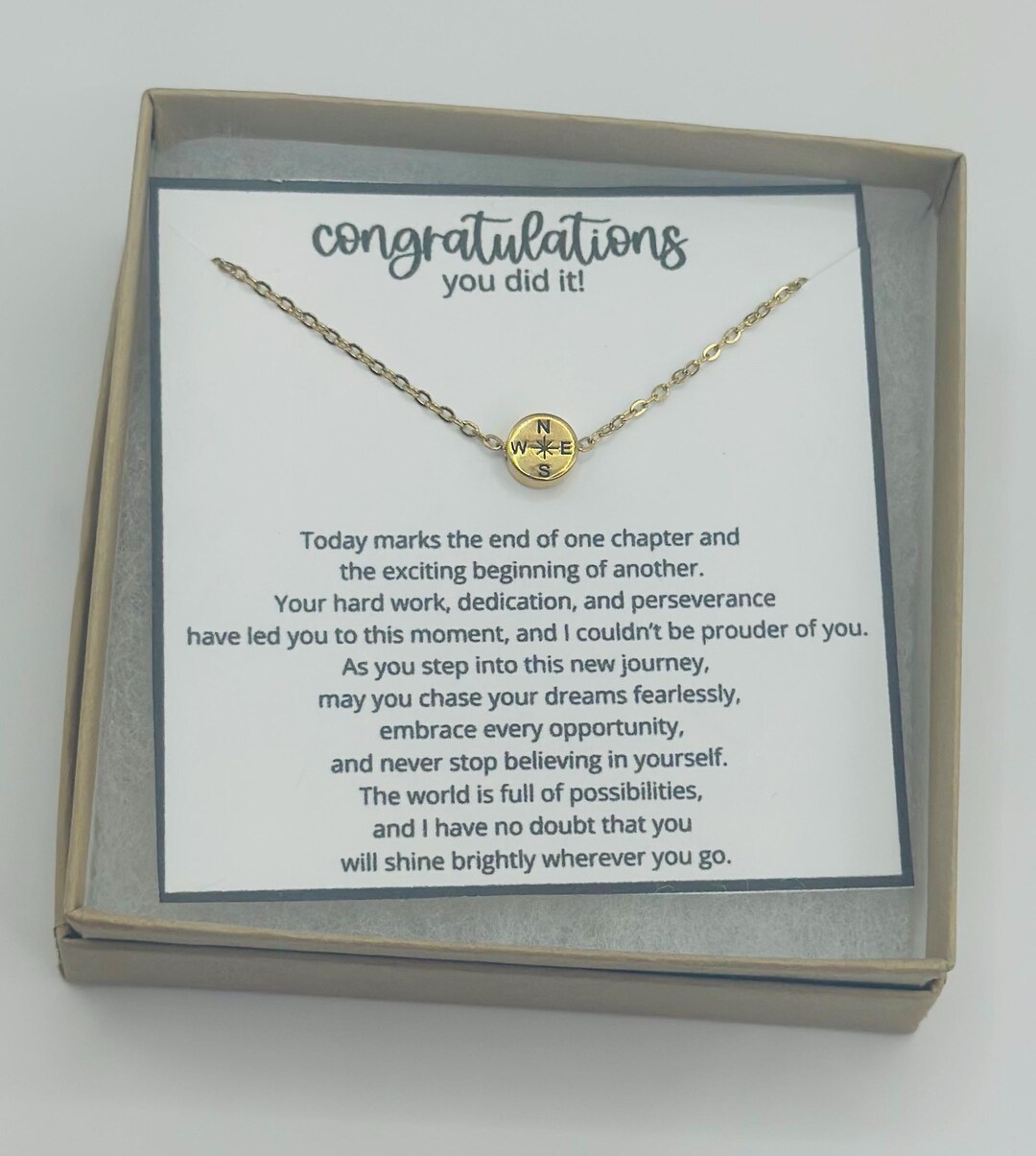 Grad Gift for Her – Meaningful Necklace With Encouraging Card, Ready to ...
