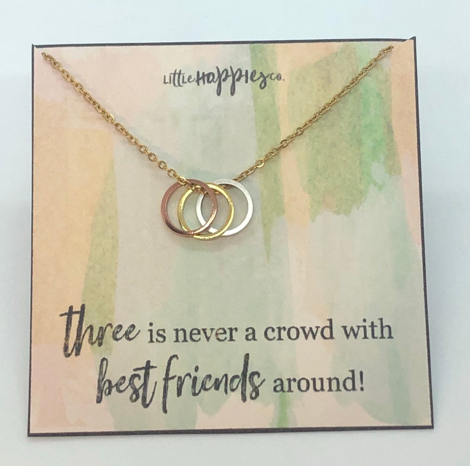 Friendship necklace trio bestfriend gift dainty triple | Etsy