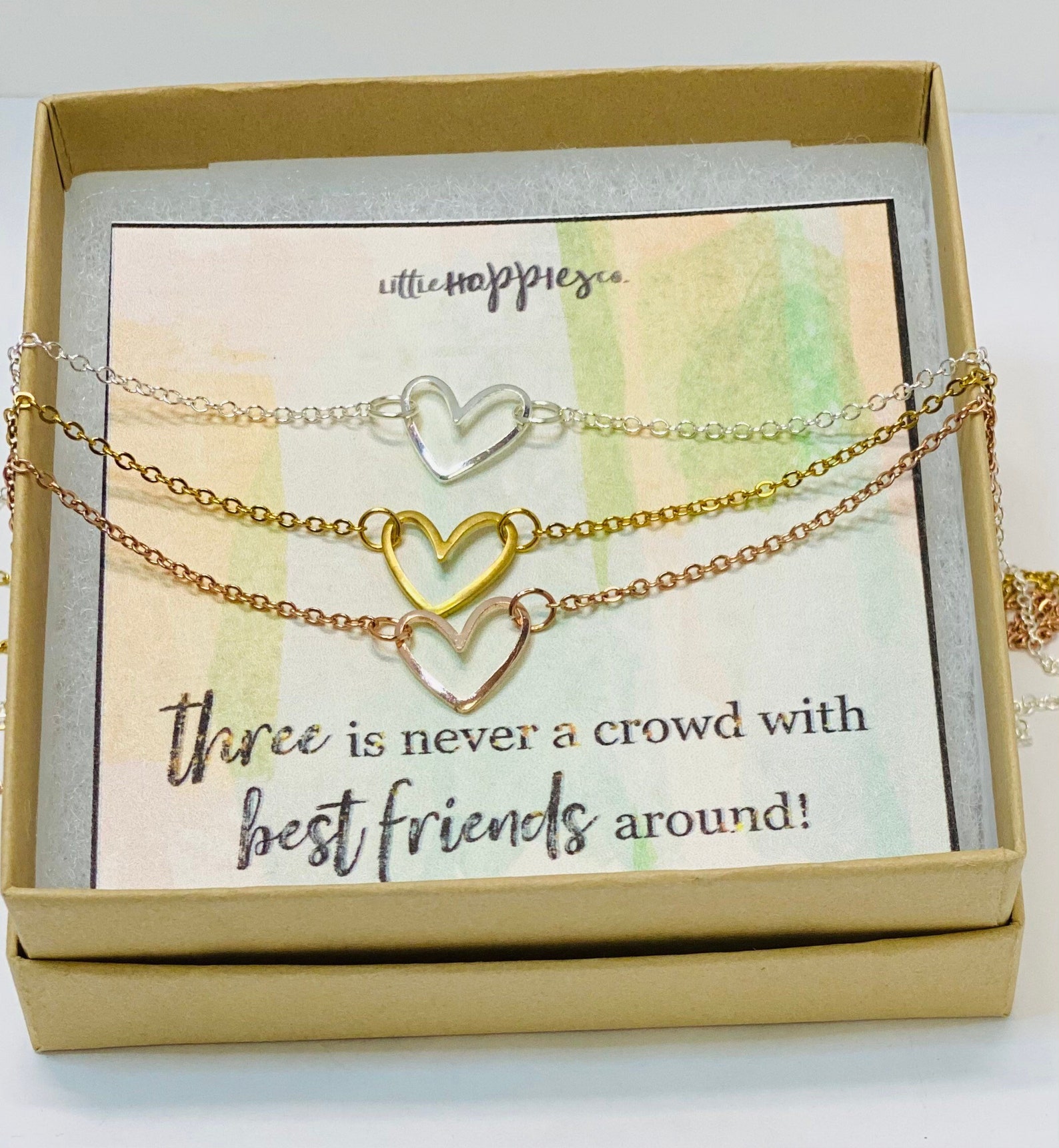 Necklace Set of 3, Gift for 3 Friends, Gift for Friends, Friendship ...