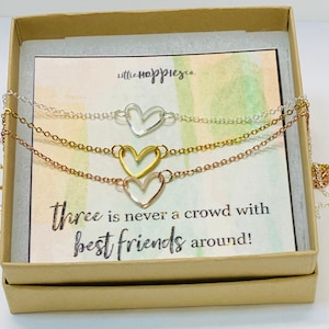 Necklace Set of 3, Gift for 3 Friends, Gift for Friends, Friendship ...