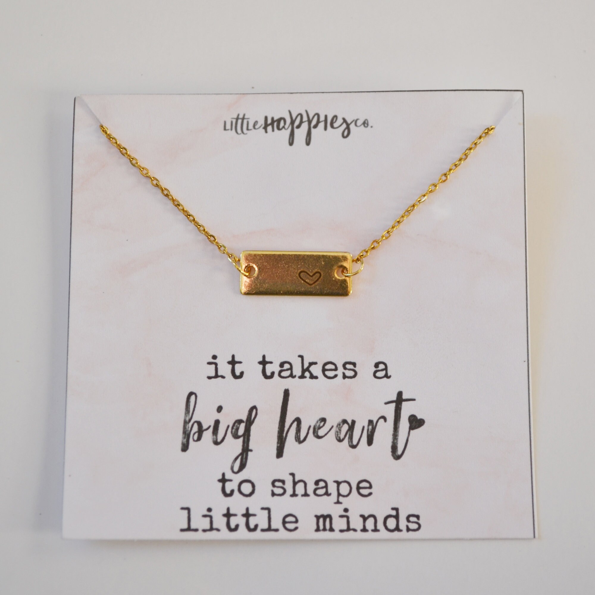 Teacher Appreciation Gift Heart Necklace Teacher Thank You - Etsy