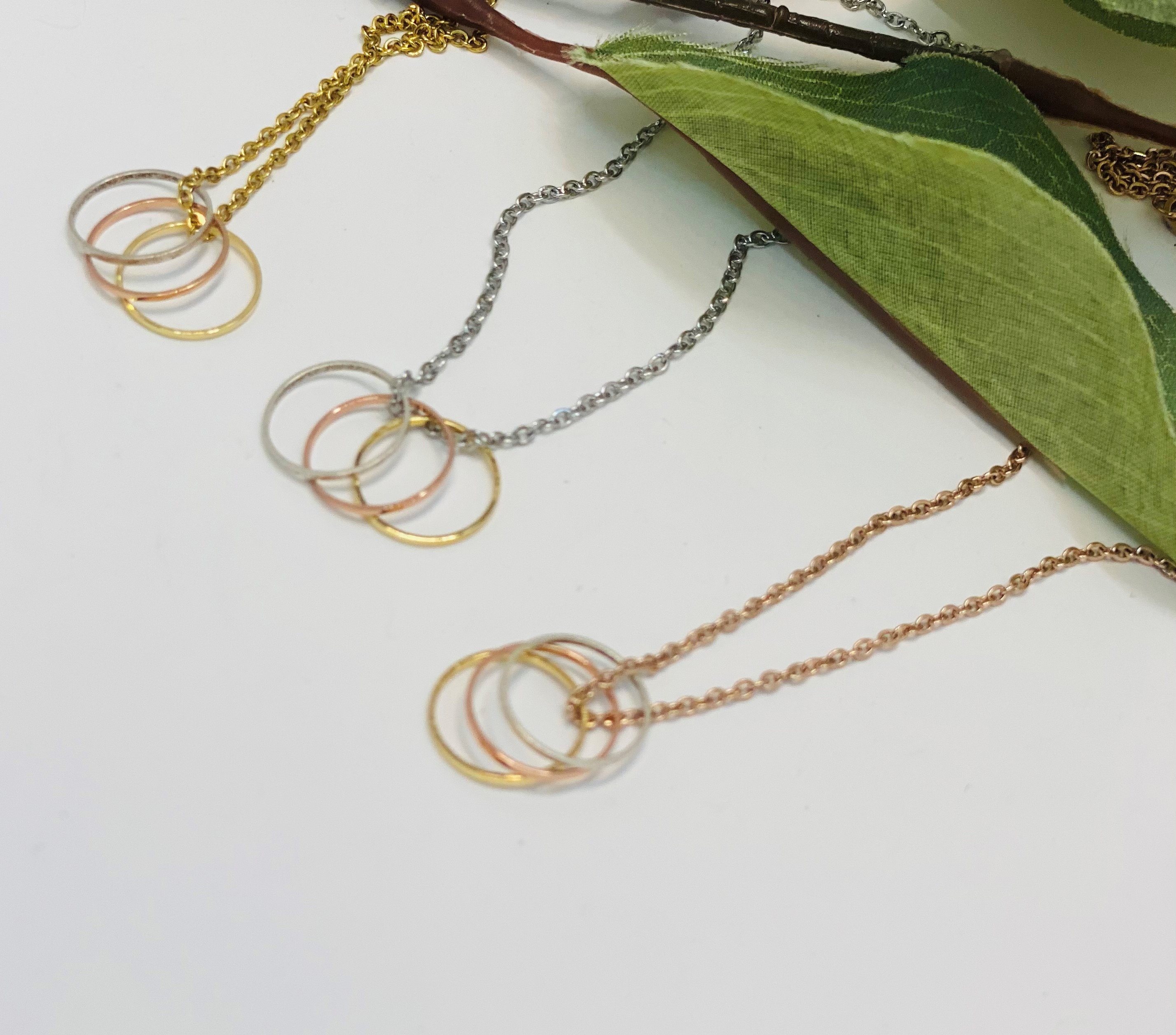 Friendship Necklace Trio Bestfriend Gift Dainty Triple - Etsy