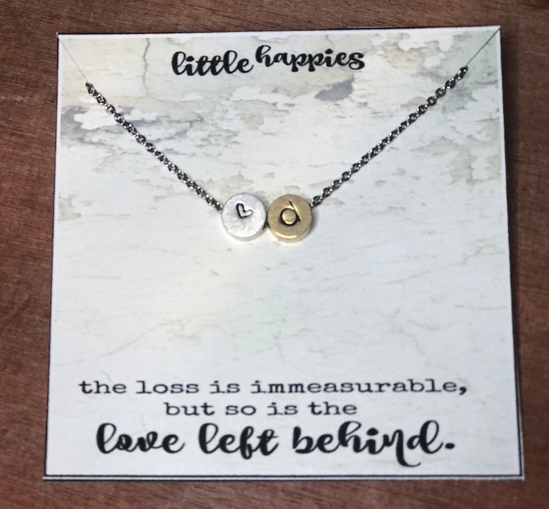 Sympathy/grief Necklace - Personalized, Initial Hand-stamped Necklace ...