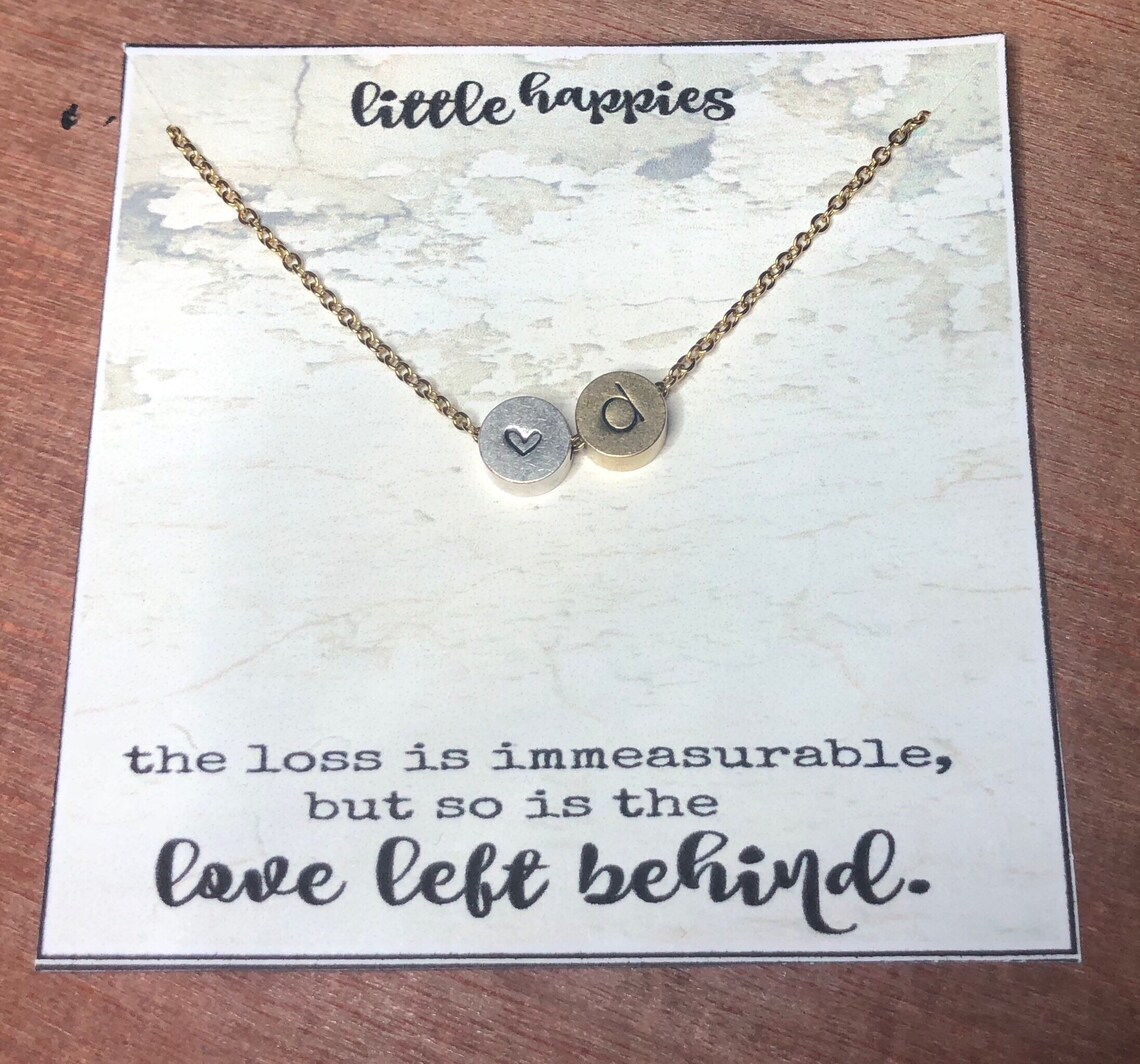 Sympathy/grief Necklace - Personalized, Initial Hand-stamped Necklace ...