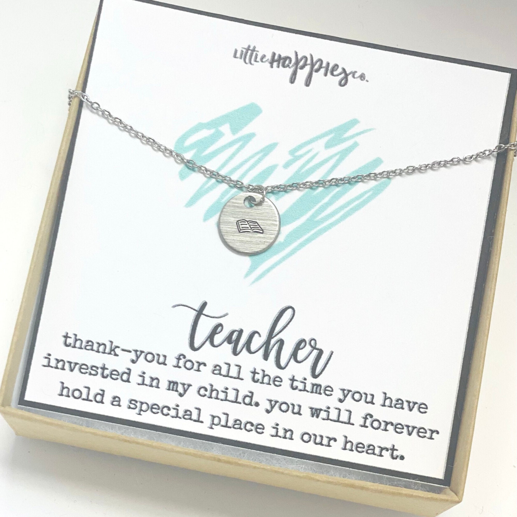 Gift for Librarian Library Teacher Gift Book Necklace Book | Etsy