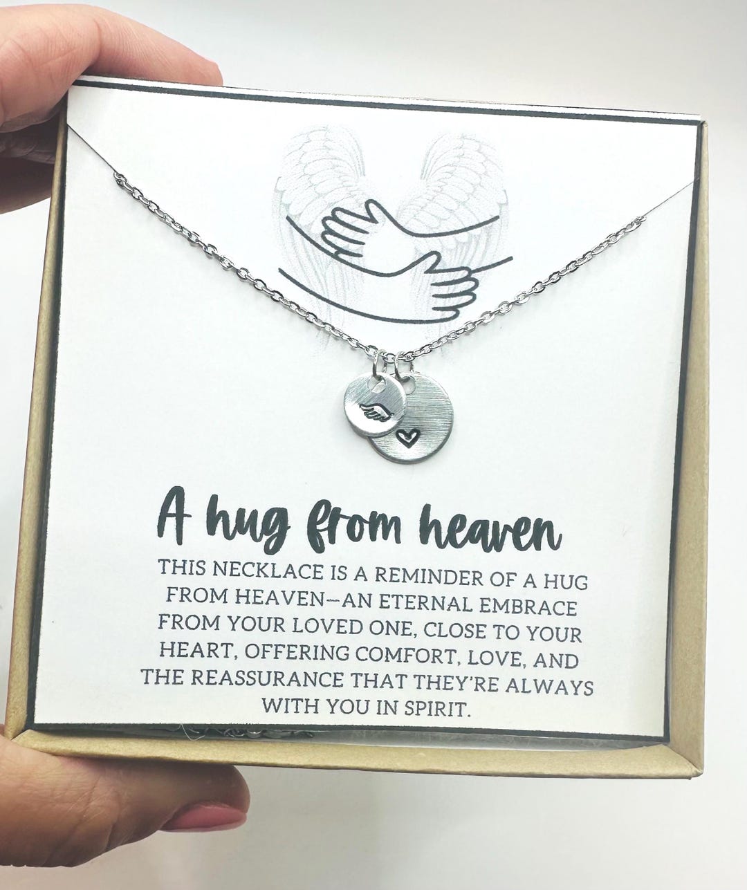 Hug From Heaven Sympathy Gift – Pearl Necklace With Memorial Card ...