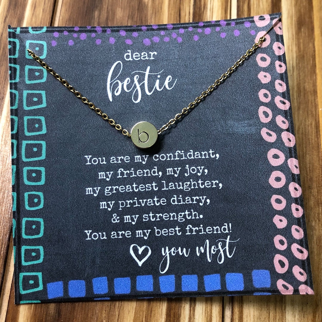 Best Friend Initial Necklace, Name Necklace, Personalized Friend ...