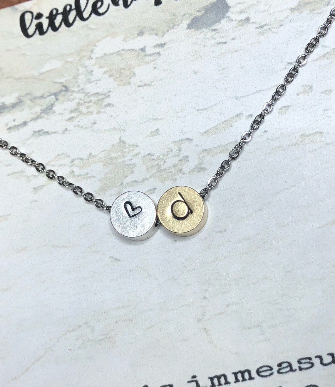 Sympathy/grief Necklace - Personalized, Initial Hand-stamped Necklace ...
