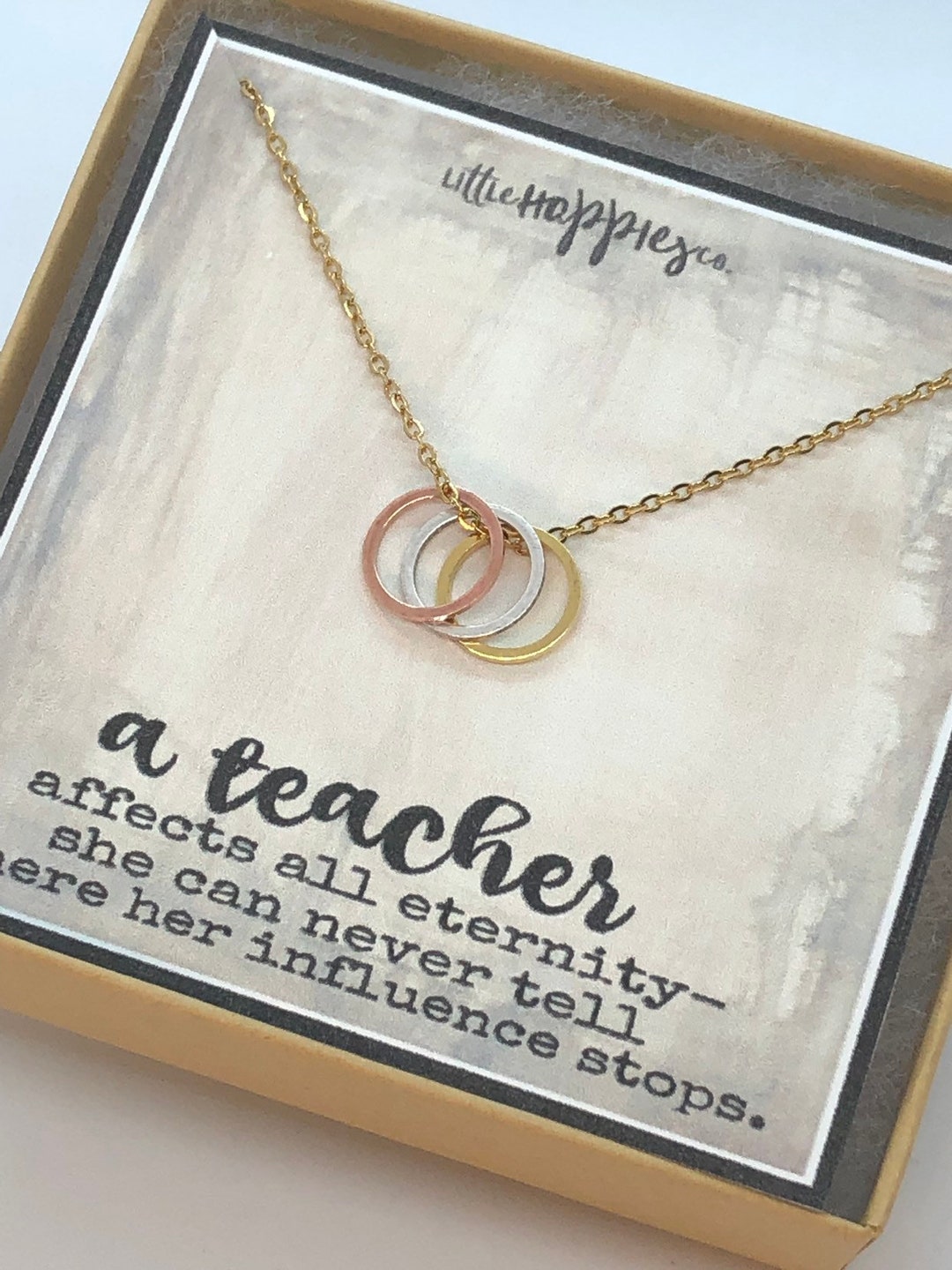 Eternity Necklace, Teacher Appreciation Gift, Teacher Gifts, Gift for ...