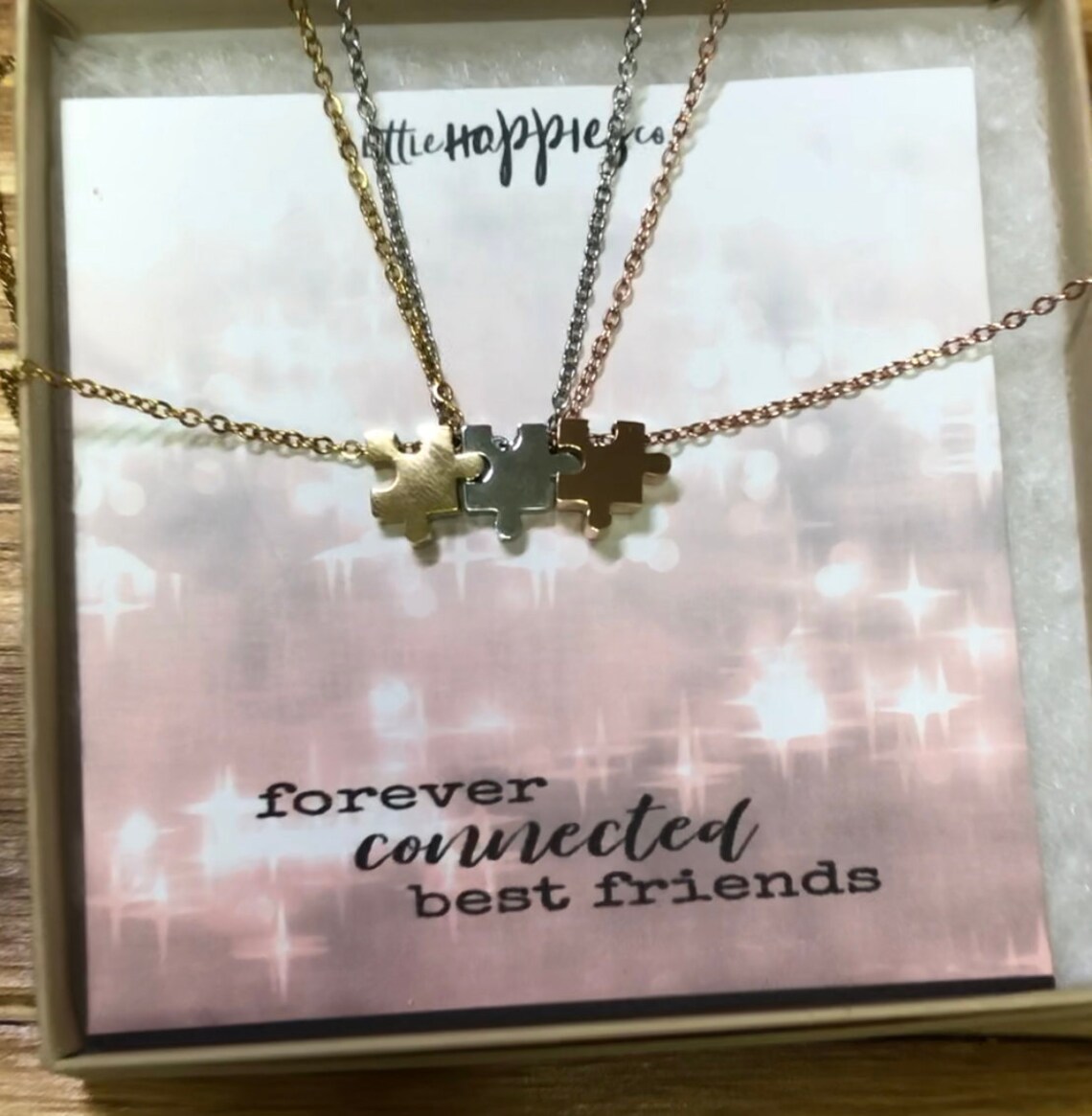 Best Friend Necklaces for 3, Puzzle Piece Necklace, Puzzle Necklace ...