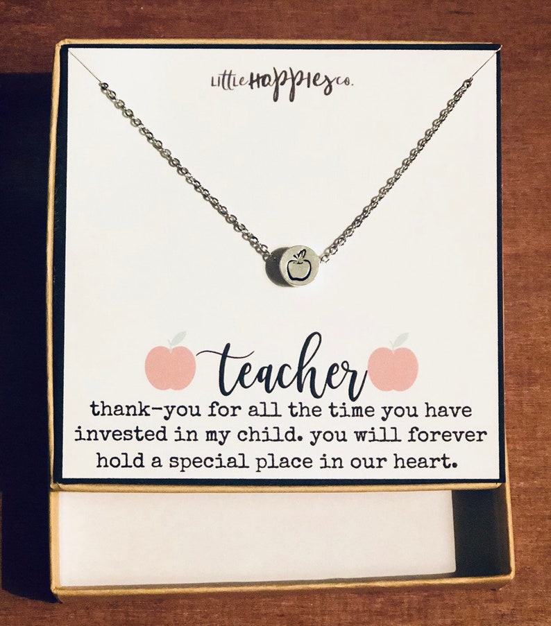 Gift for Teacher Apple Necklace Gift From Student Teacher - Etsy