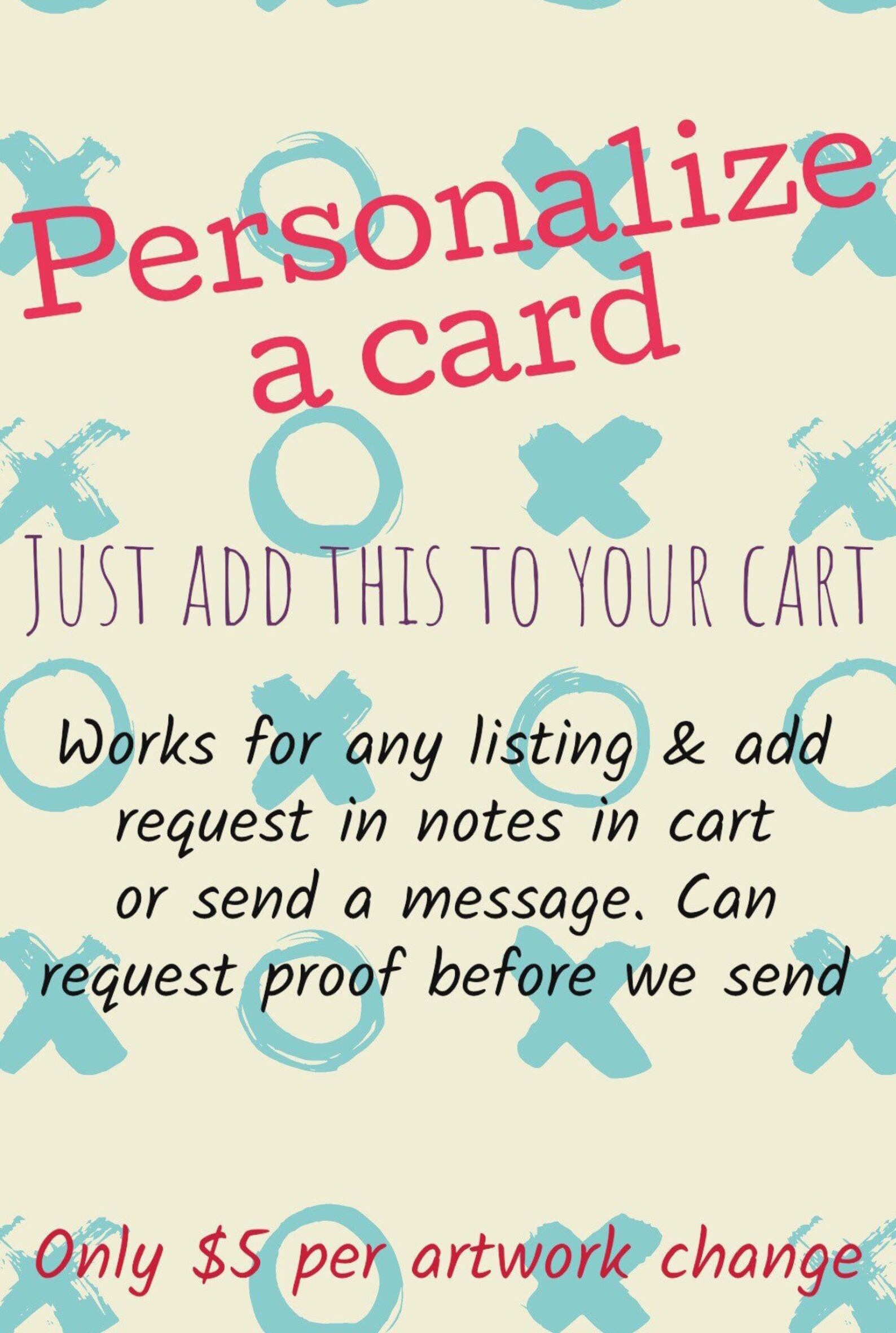 Customize or Personalize Necklace Card or Message, Add Name, Change or ...