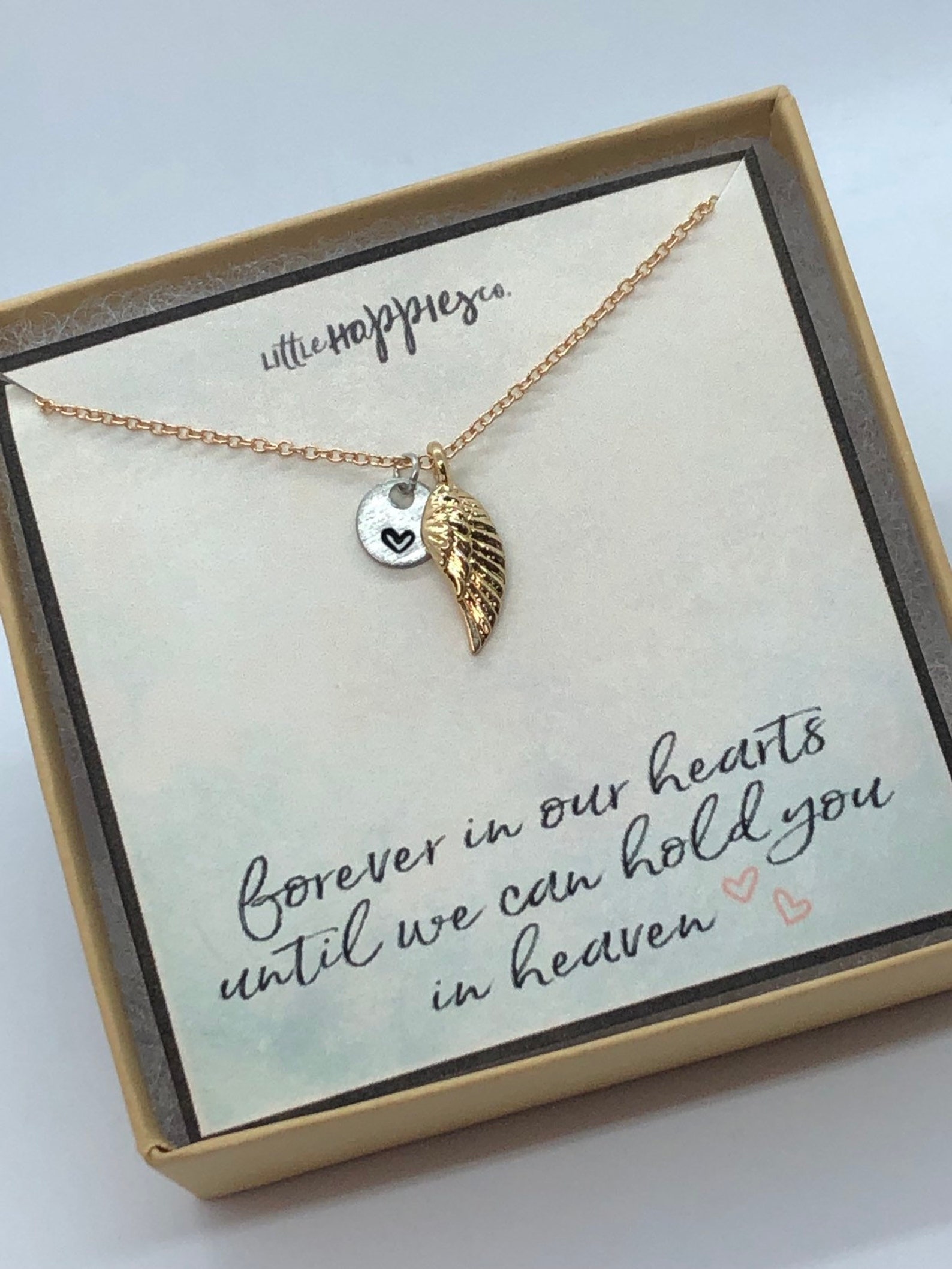 Sympathy/grief Necklace - Angel Wing, Heart Necklace, Miscarriage Gift ...