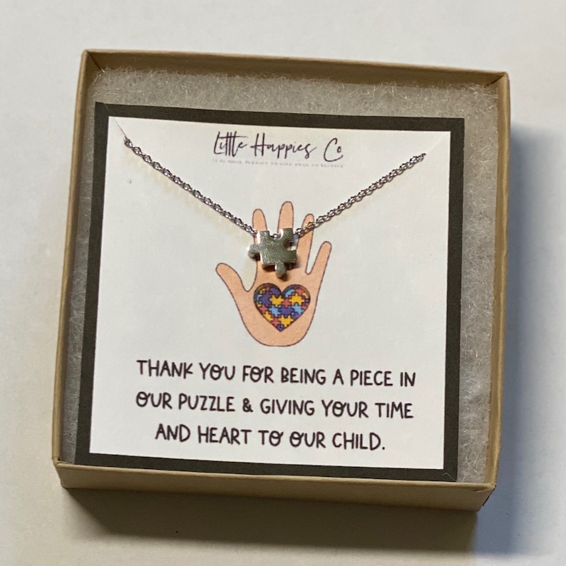 Autism Awareness Puzzle Piece Necklace Teacher Gift Autism - Etsy