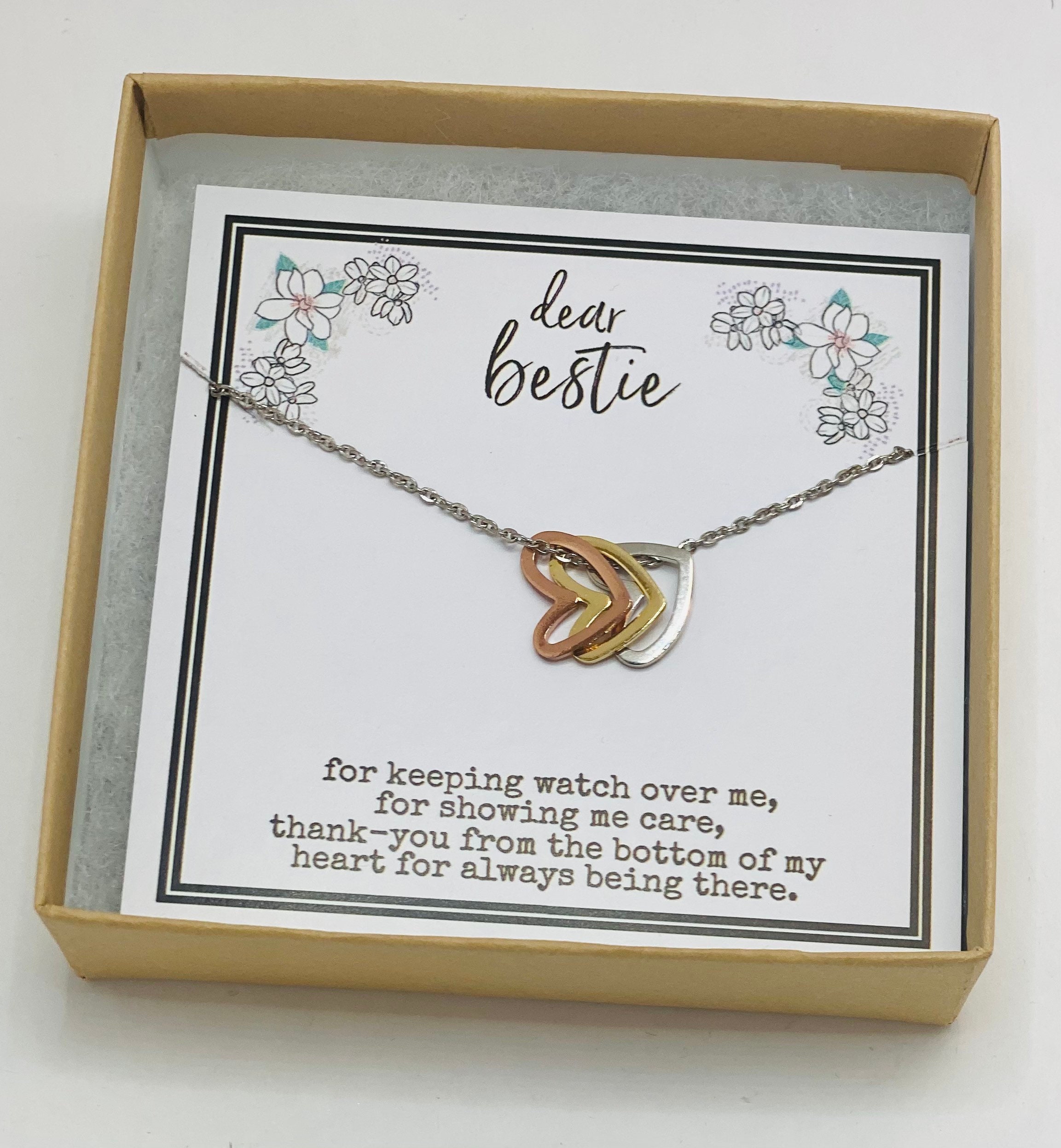 Friendship Heart Necklace Besties Necklace Birthday Gifts | Etsy