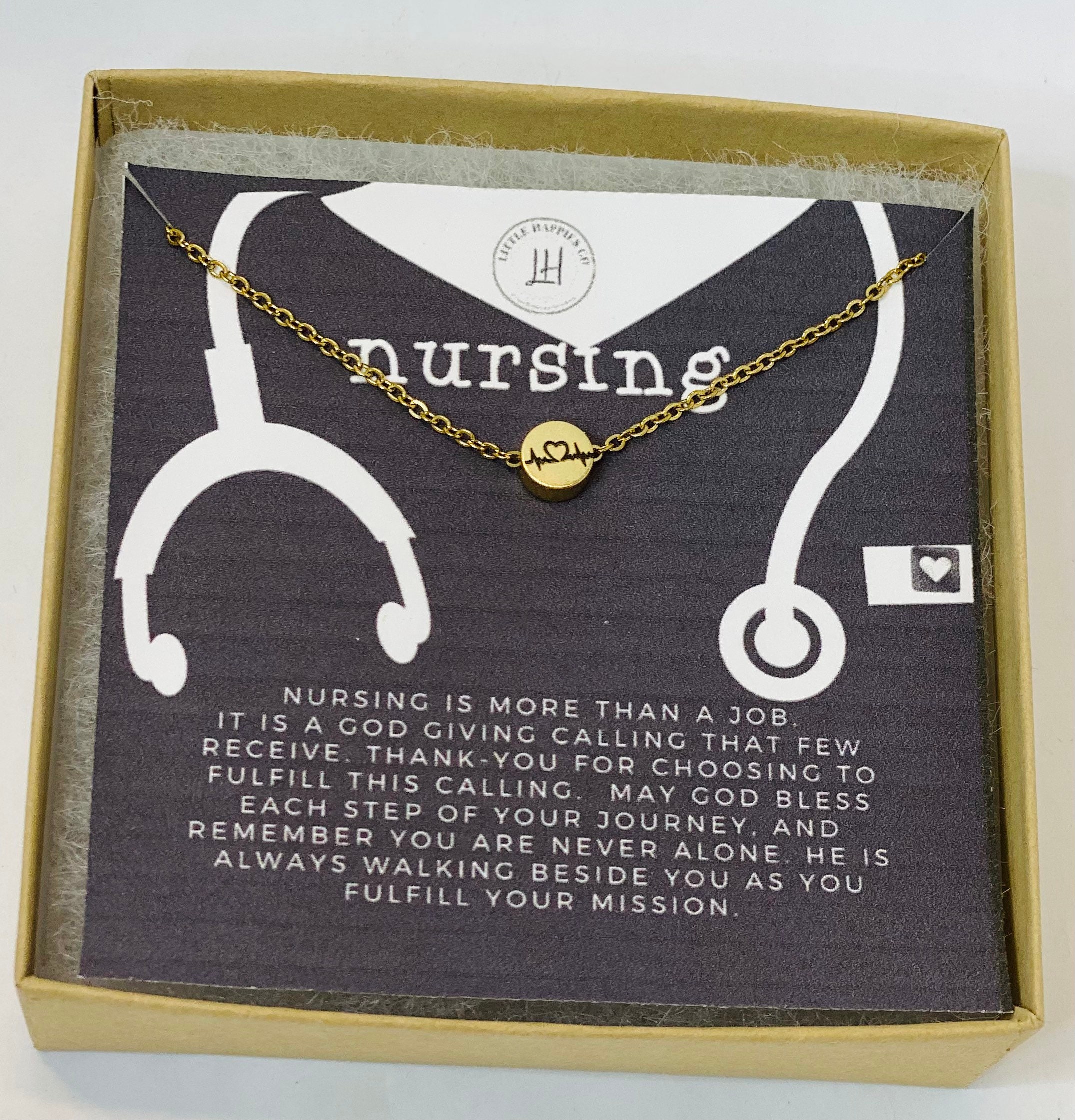 Personalized Nurse Gift, RN Registered Nurse Necklace, Heartbeat, RN ...