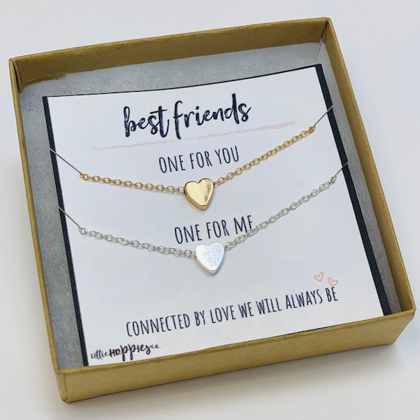 Best Friends Necklace for 2 Heart - Etsy
