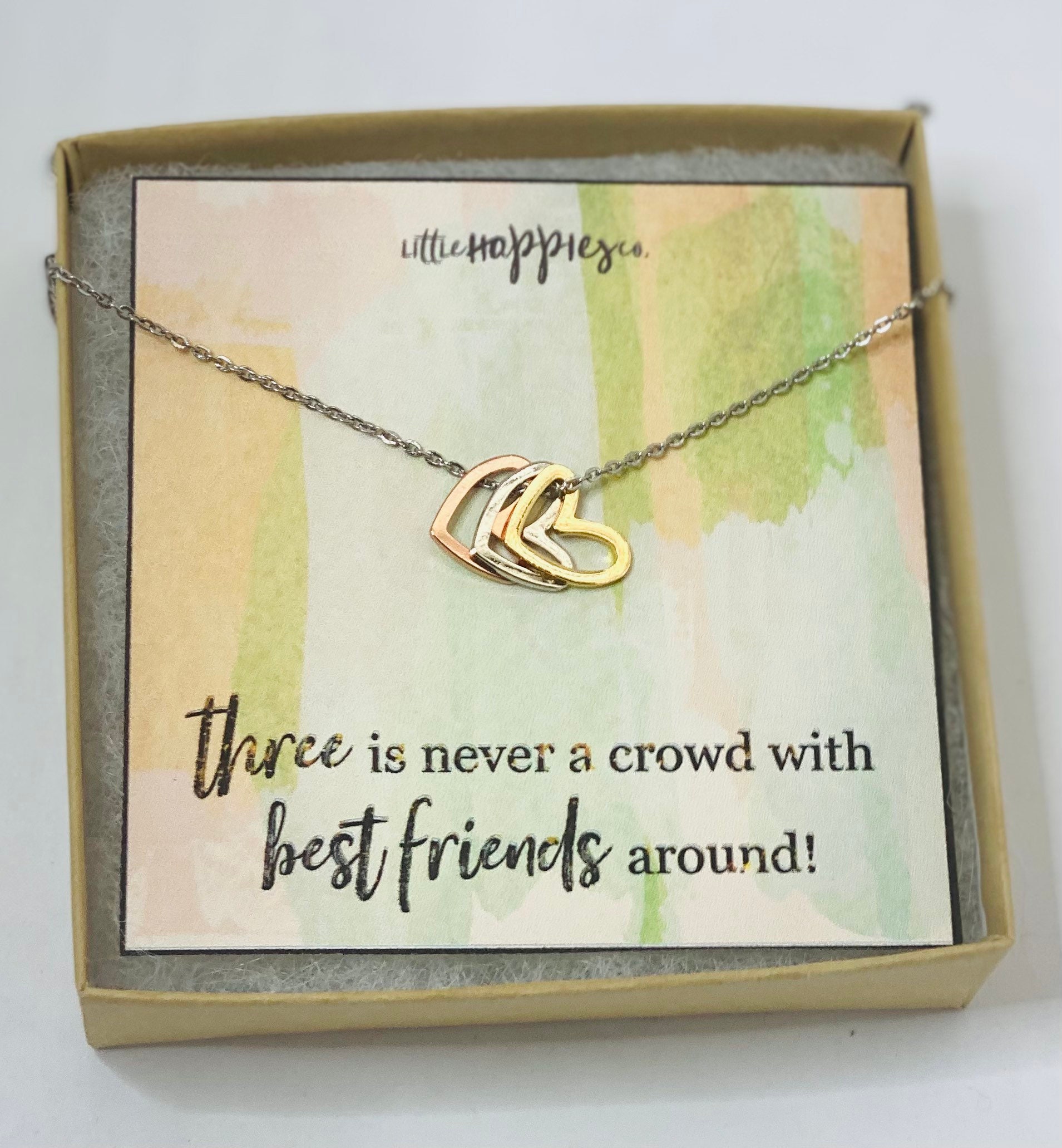 Friendship Necklace Trio Bestfriend Gift Dainty Triple - Etsy
