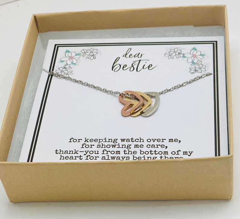 Friendship Heart Necklace Besties Necklace Birthday Gifts | Etsy