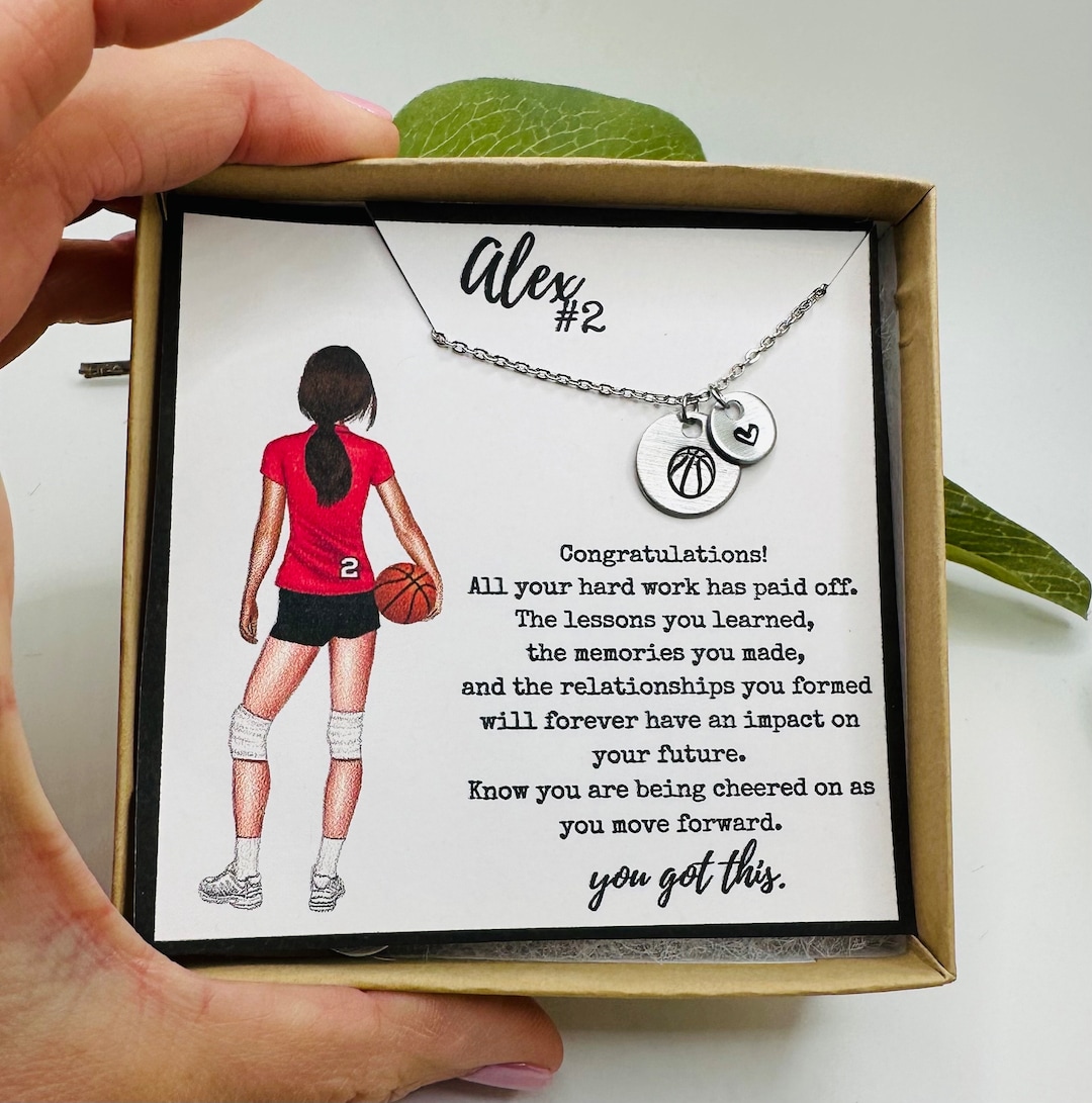 Personalized Basketball Gift, Basketball Necklace, Basketball Team ...