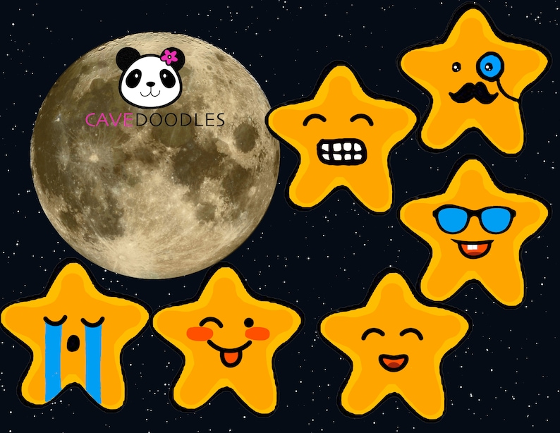 Stars and Moon Emoji Reward - Etsy