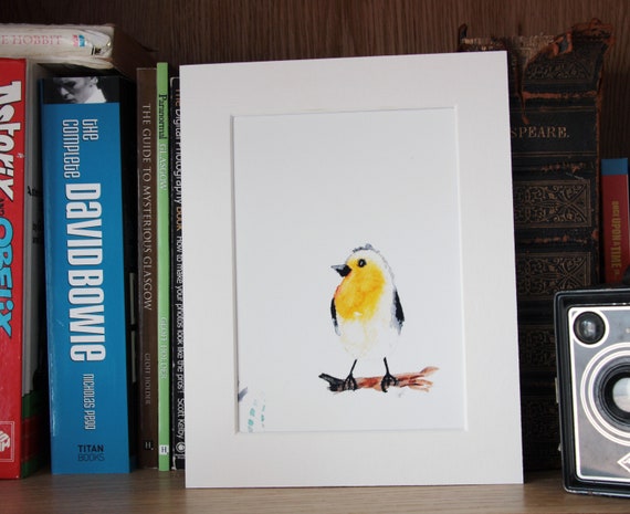 Wee Bob the Robin. 5 X 7inch Shipped in a 7 X 9inch off White - Etsy