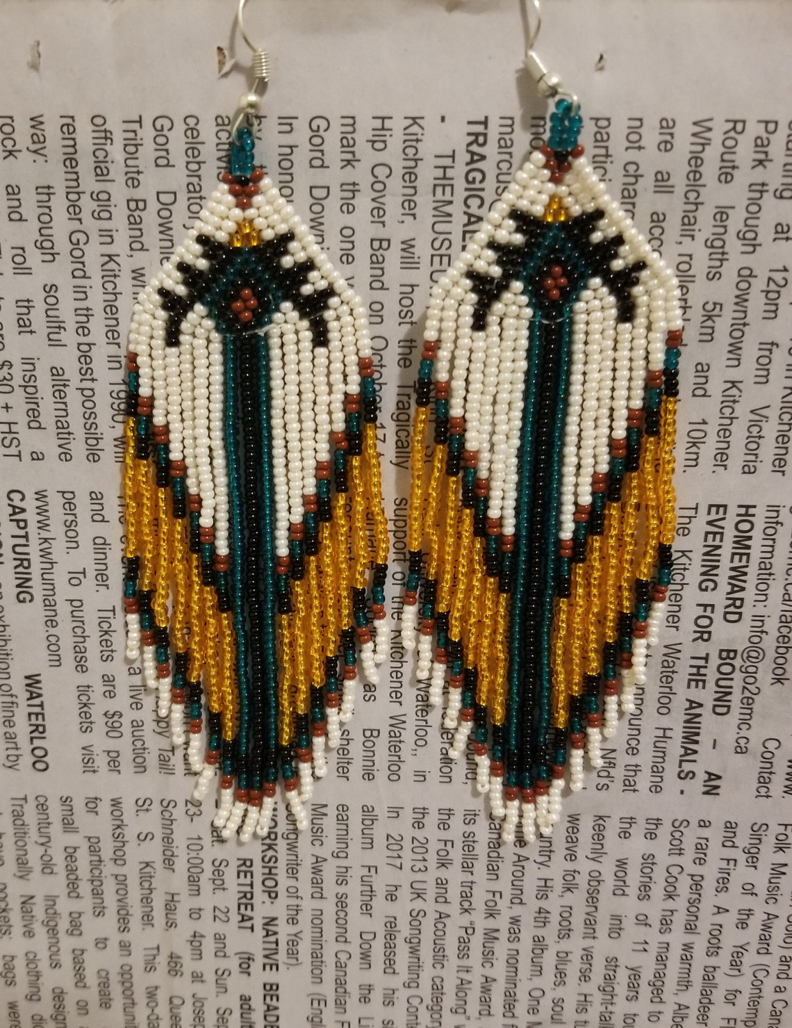 Native American Style Beaded Earrings, Tribal Inspired Bead Earring ...