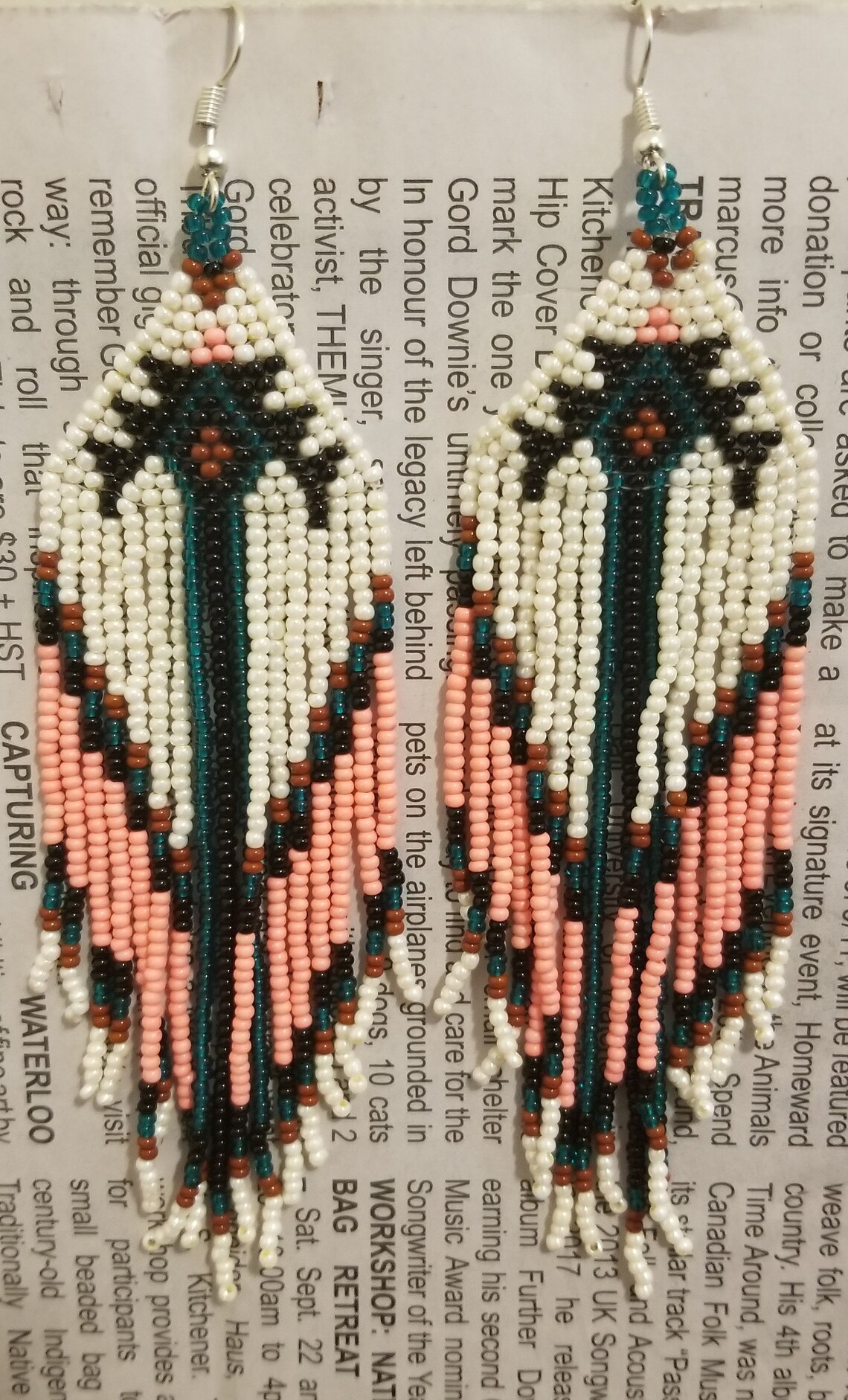 Native American Style Beaded Earrings, Tribal Inspired Bead Earring ...