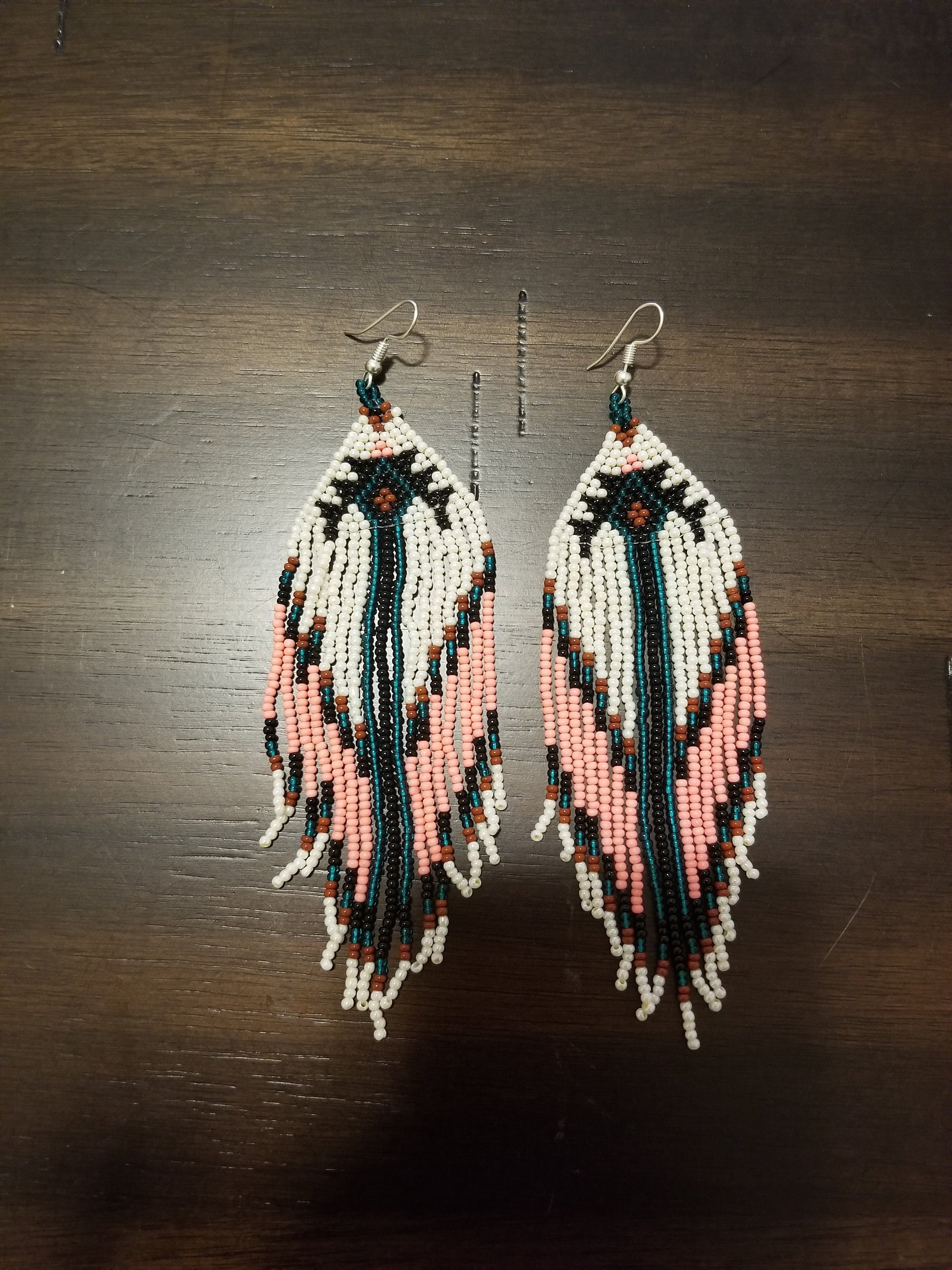 Native American Style Beaded Earrings, Tribal Inspired Bead Earring ...
