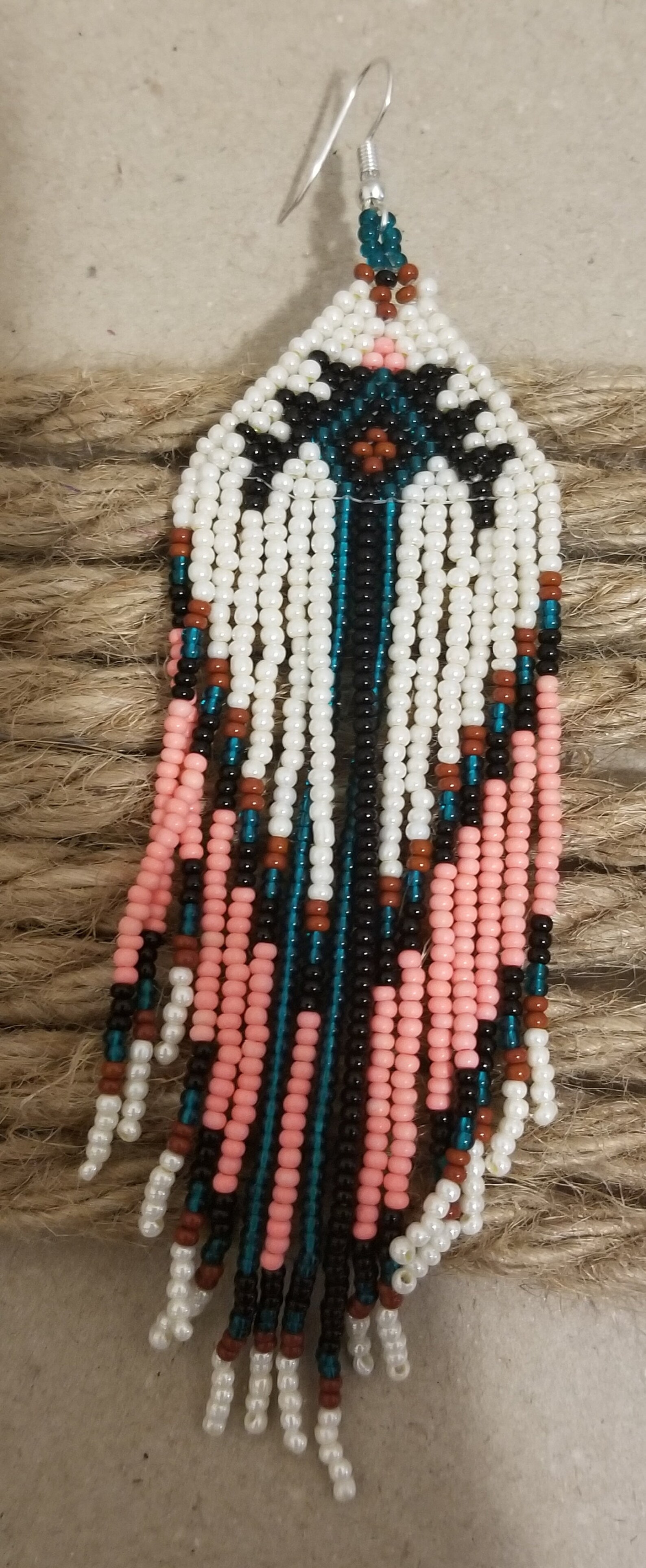 Native American Style Beaded Earrings, Tribal Inspired Bead Earring ...