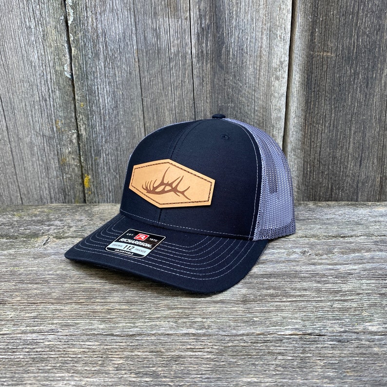 Elk Antler Elk Hunter Leather Patch Hat Hunting Gifts - Etsy