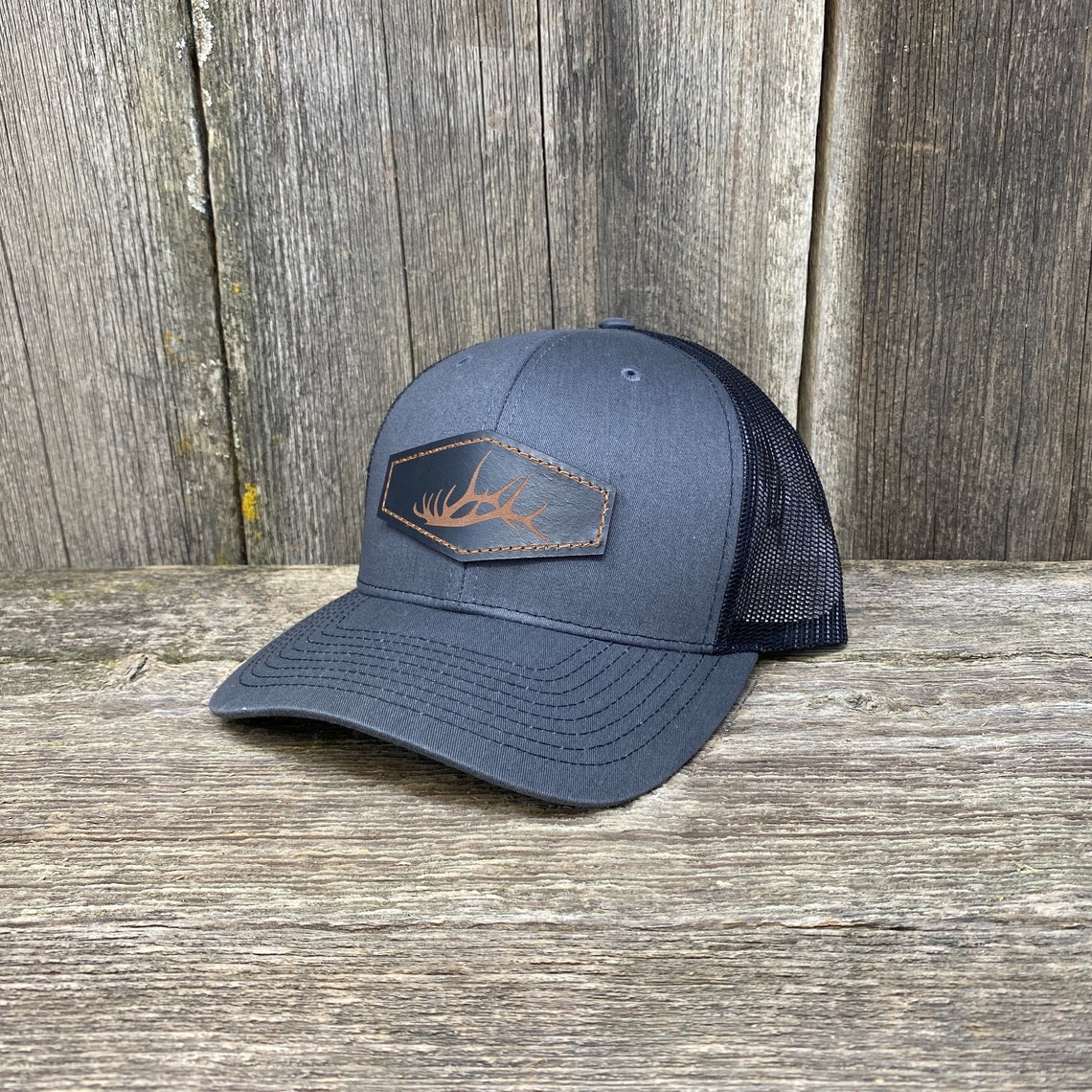 Elk Antler Elk Hunter Leather Patch Hat Hunting Gifts - Etsy