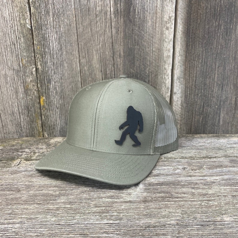 Bigfoot Hat | Sasquatch Hat | Leather Patch Hat | Hunters Gift ...