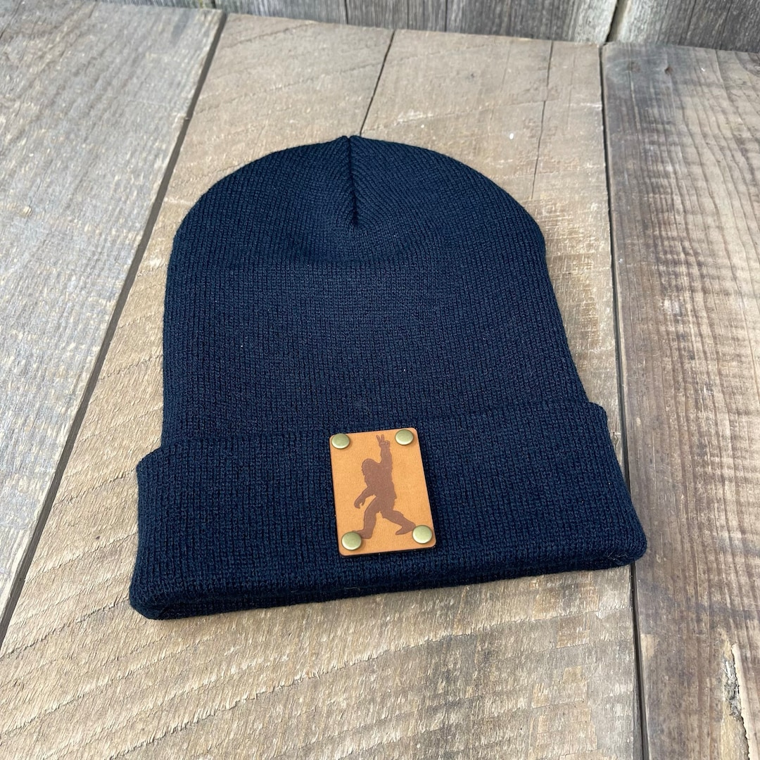Bigfoot Hat | Sasquatch Hat | Peace | Leather Patch Hat | Hunters Gift ...