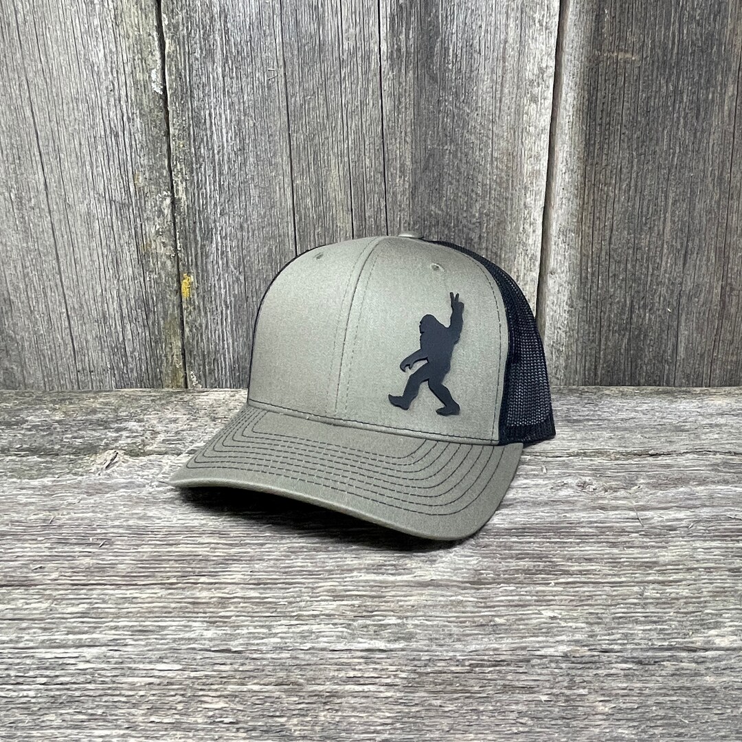 Bigfoot Hat | Sasquatch Hat | Leather Patch Hat | Hunters Gift ...