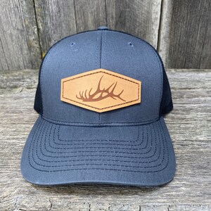 Elk Antler Elk Hunter Leather Patch Hat Hunting Gifts Elk Shed Father's ...