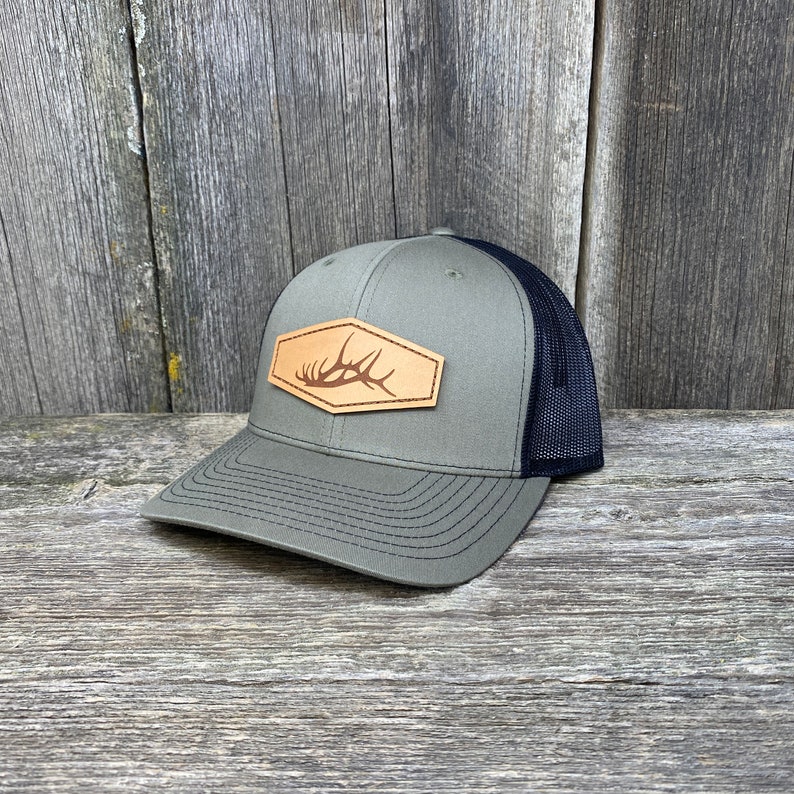 Elk Antler Elk Hunter Leather Patch Hat Hunting Gifts - Etsy