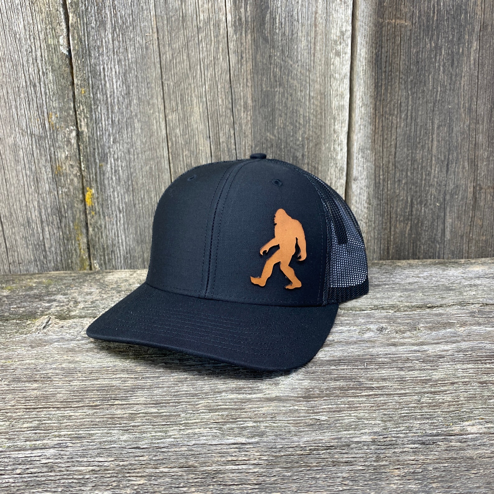 Bigfoot Hat | Sasquatch Hat | Leather Patch Hat | Hunters Gift ...