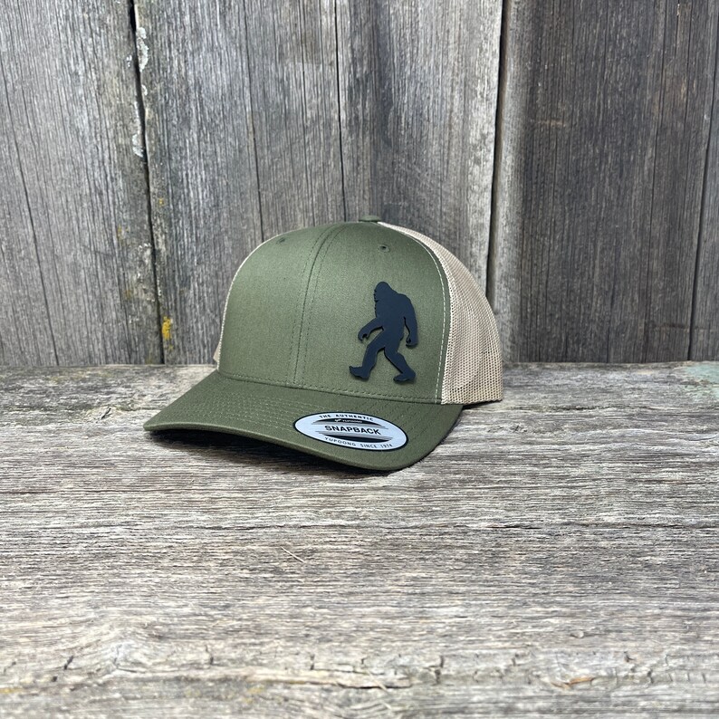 Bigfoot Hat | Sasquatch Hat | Leather Patch Hat | Hunters Gift ...