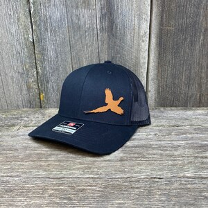 Pheasant Hat Bird Hunting Dad Hat Personalized Hat Leather Patch Hats ...