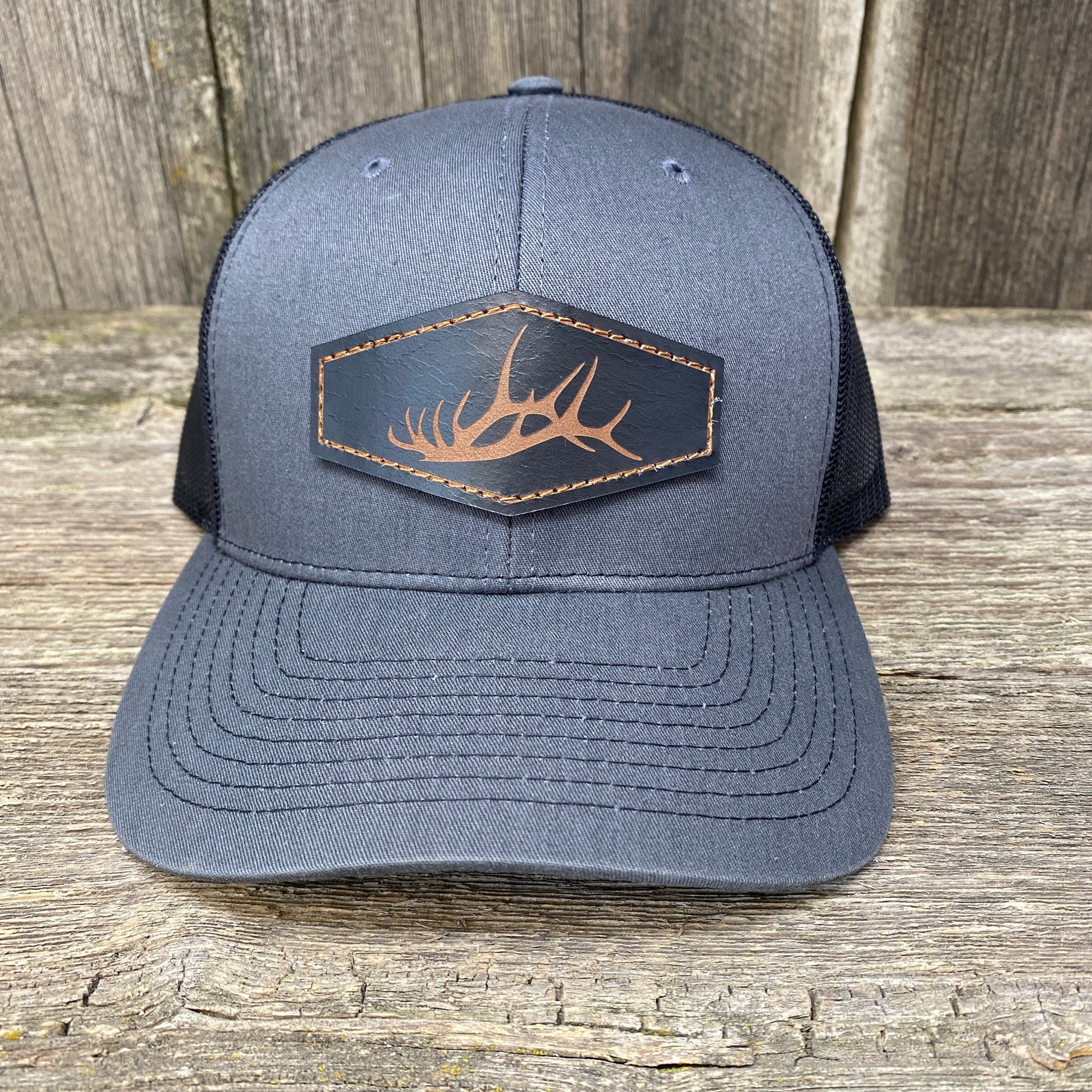 Elk Antler | Elk Hunter | Leather Patch Hat | Hunting Gifts | Elk Shed ...